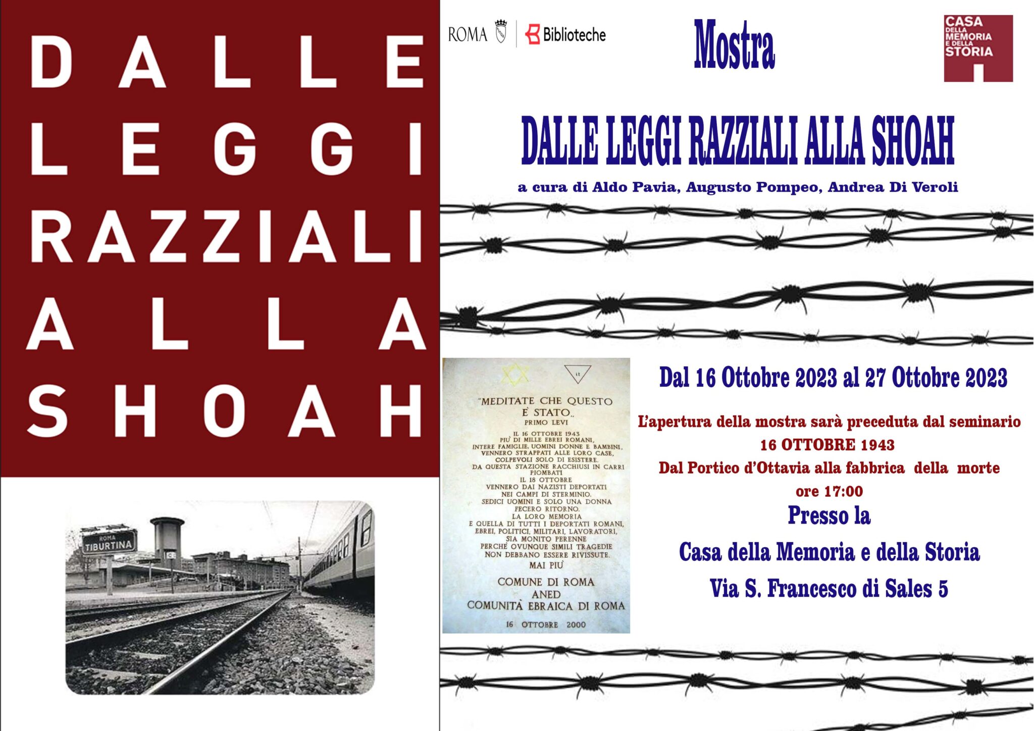 Mostra DALLE LEGGI RAZZIALI ALLA SHOAH - ANED